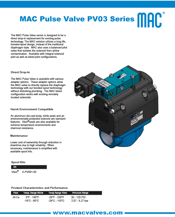 MAC PV03 Pulse Valve Configuration Options and Technical Data | FPE ...