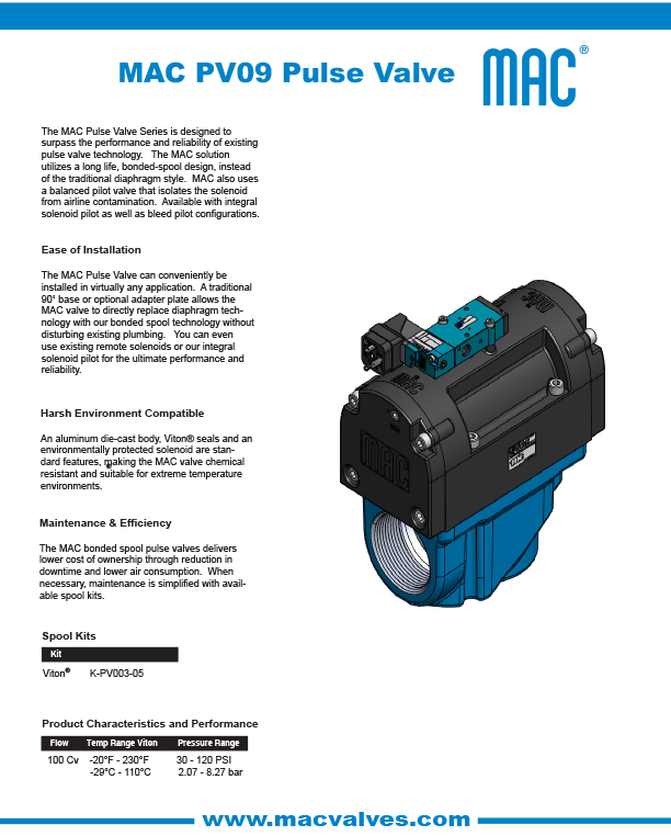MAC PV09 Pulse Valve Configuration Options and Technical Data | FPE ...